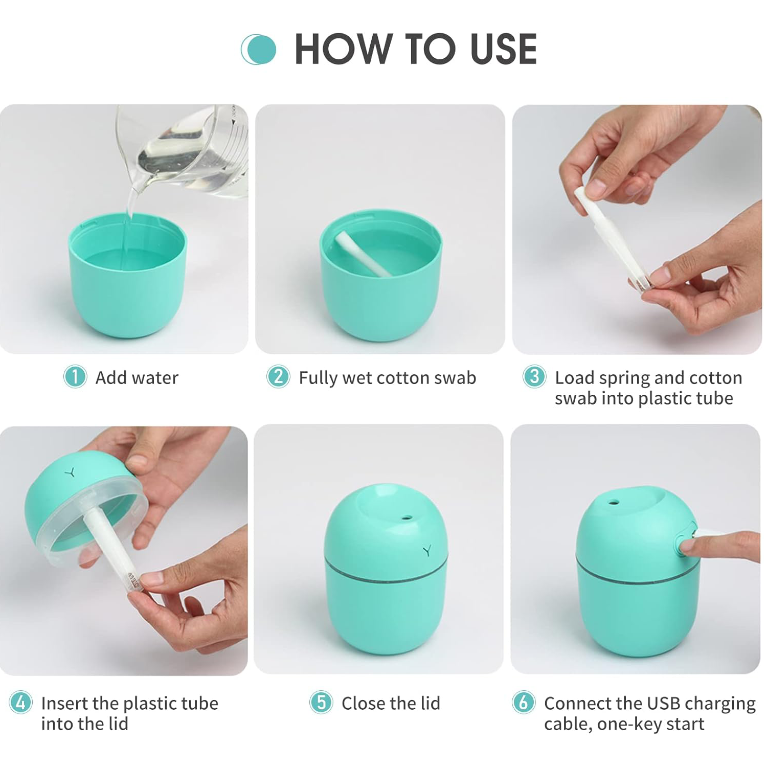 Humidifier and Diffuser Rgb 220ml - Mint Green in Egypt | Best Price ...