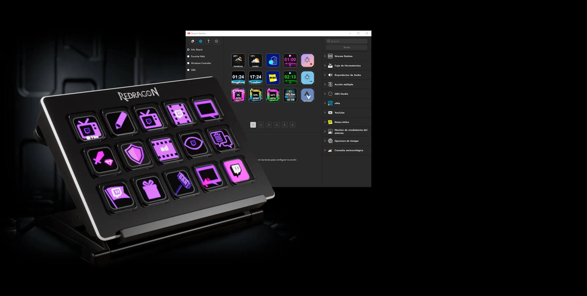 Redragon SS-550 Streamcraft Stream Deck Station - Black in Egypt | Best ...