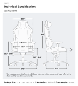 DXRacer CRAFT Series Size L Gaming Chair - Fabric Grey in Egypt | Best ...